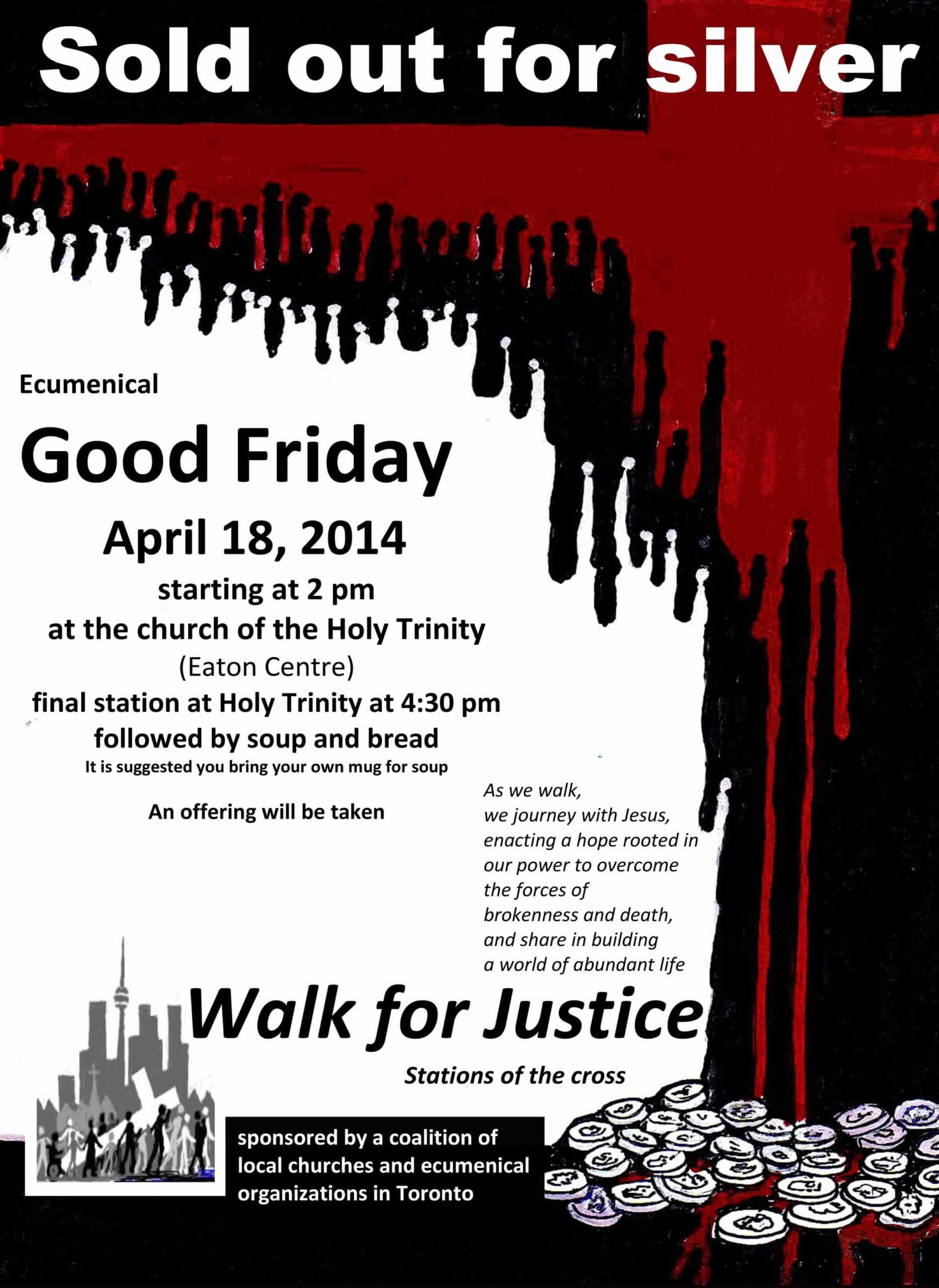Ecumenical Good Friday Walk 2:00 PM April 18th – Holy Trinity TO